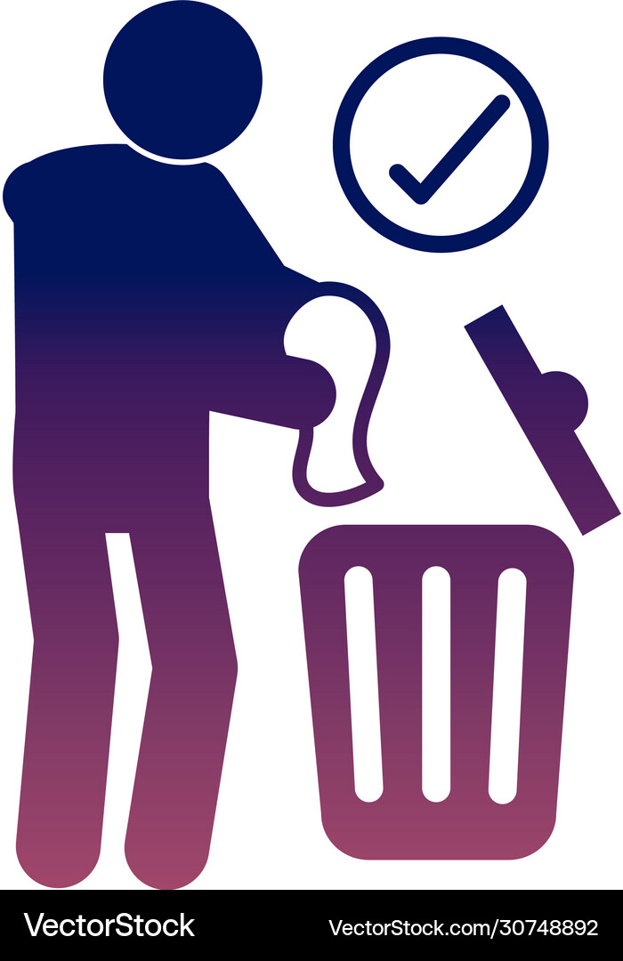 Coronavirus covid19 19 tissue paper into trash Vector Image