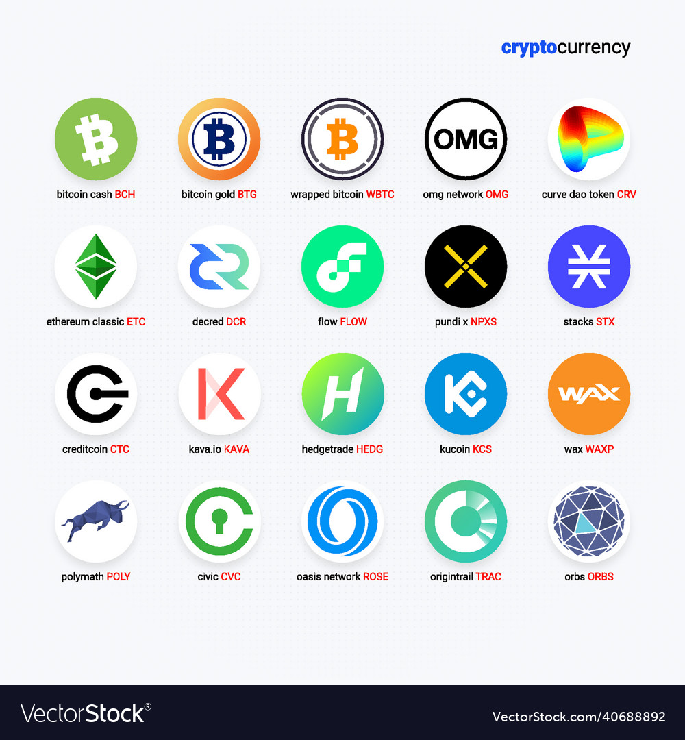 Crypto currency coins digital payment system Vector Image