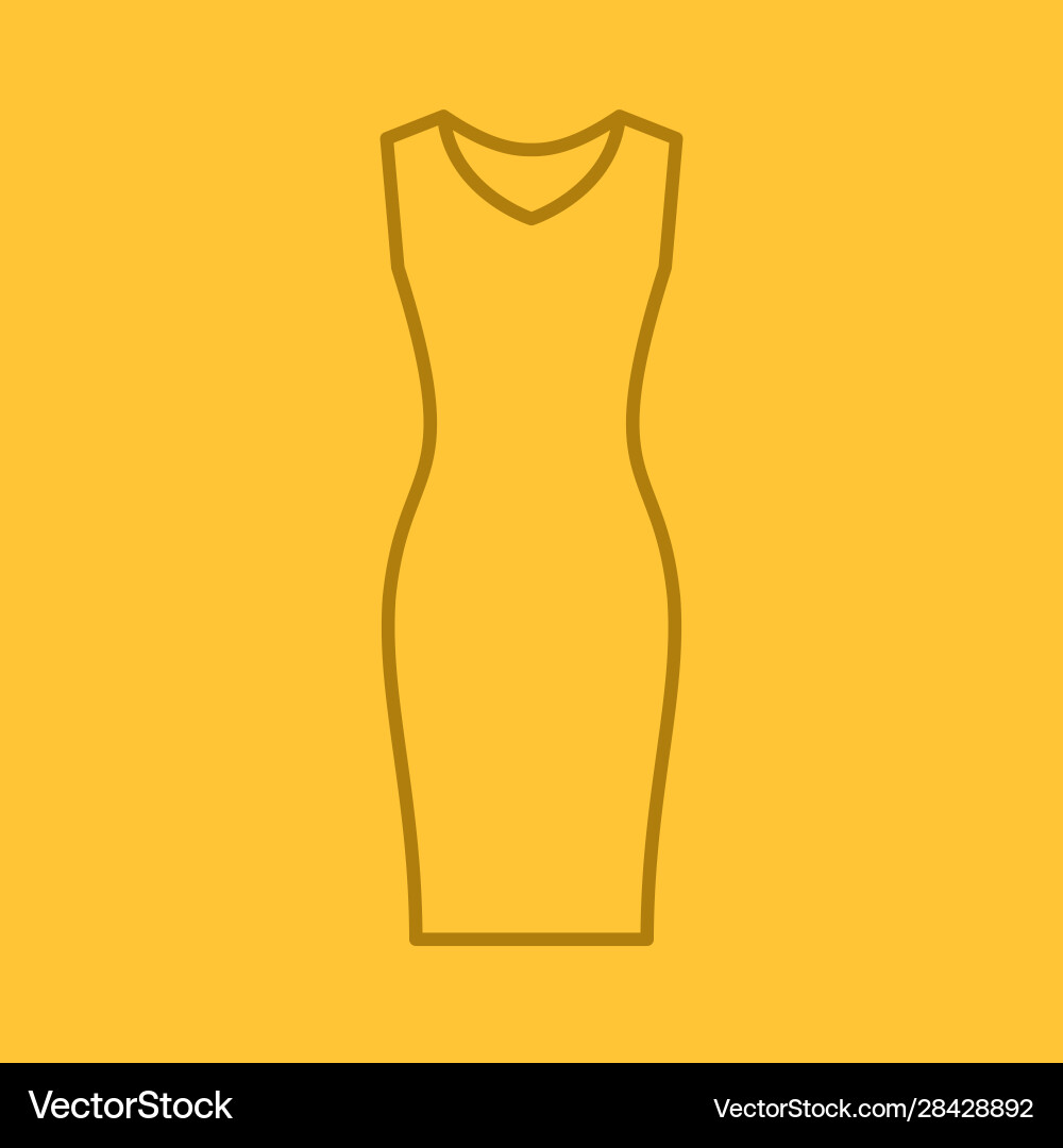 Evening dress linear icon Royalty Free Vector Image