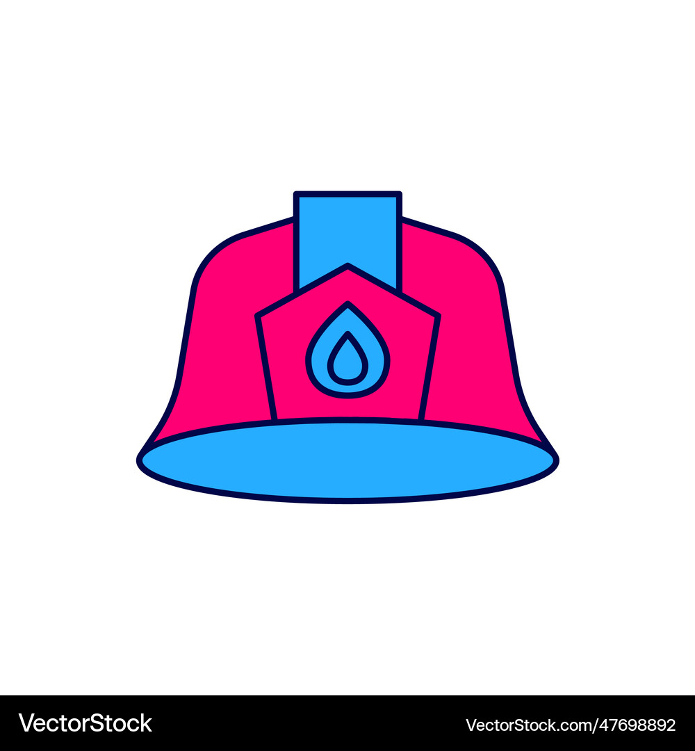 Filled outline firefighter helmet or fireman hat Vector Image