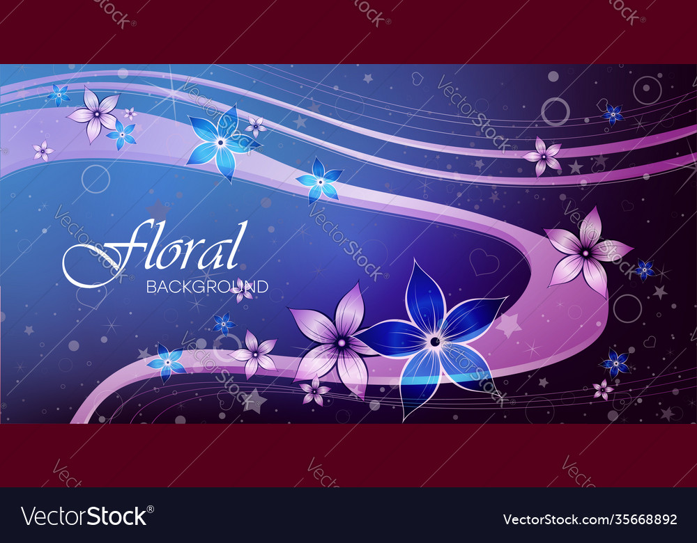 Floral gradient background with patterns Vector Image