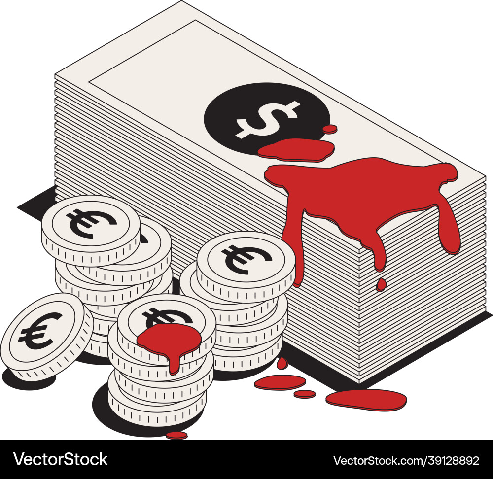 Isometric dirty money icon Royalty Free Vector Image