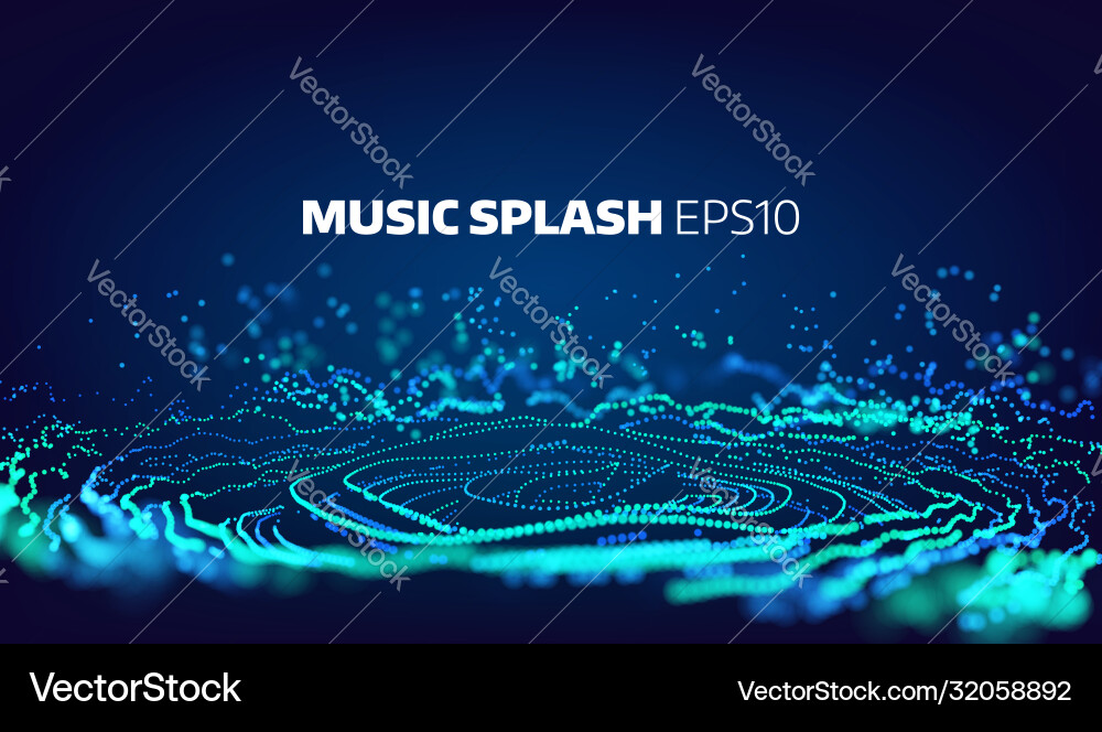 Music and sound splash with ripples background Vector Image