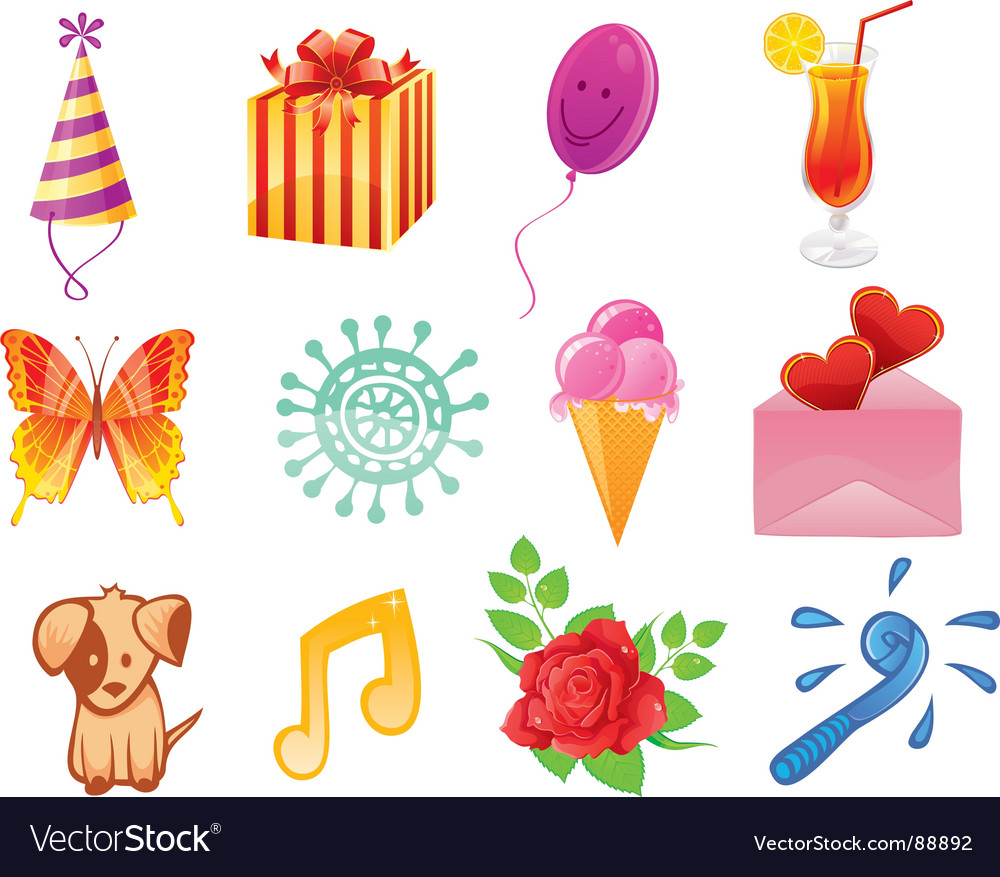 Party elements Royalty Free Vector Image - VectorStock