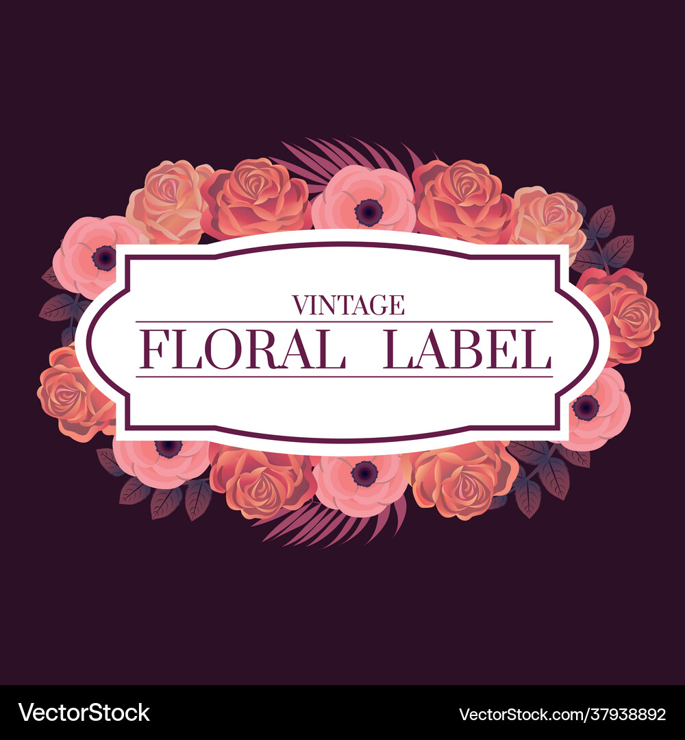 Pink rose fream and gold elements labels Vector Image