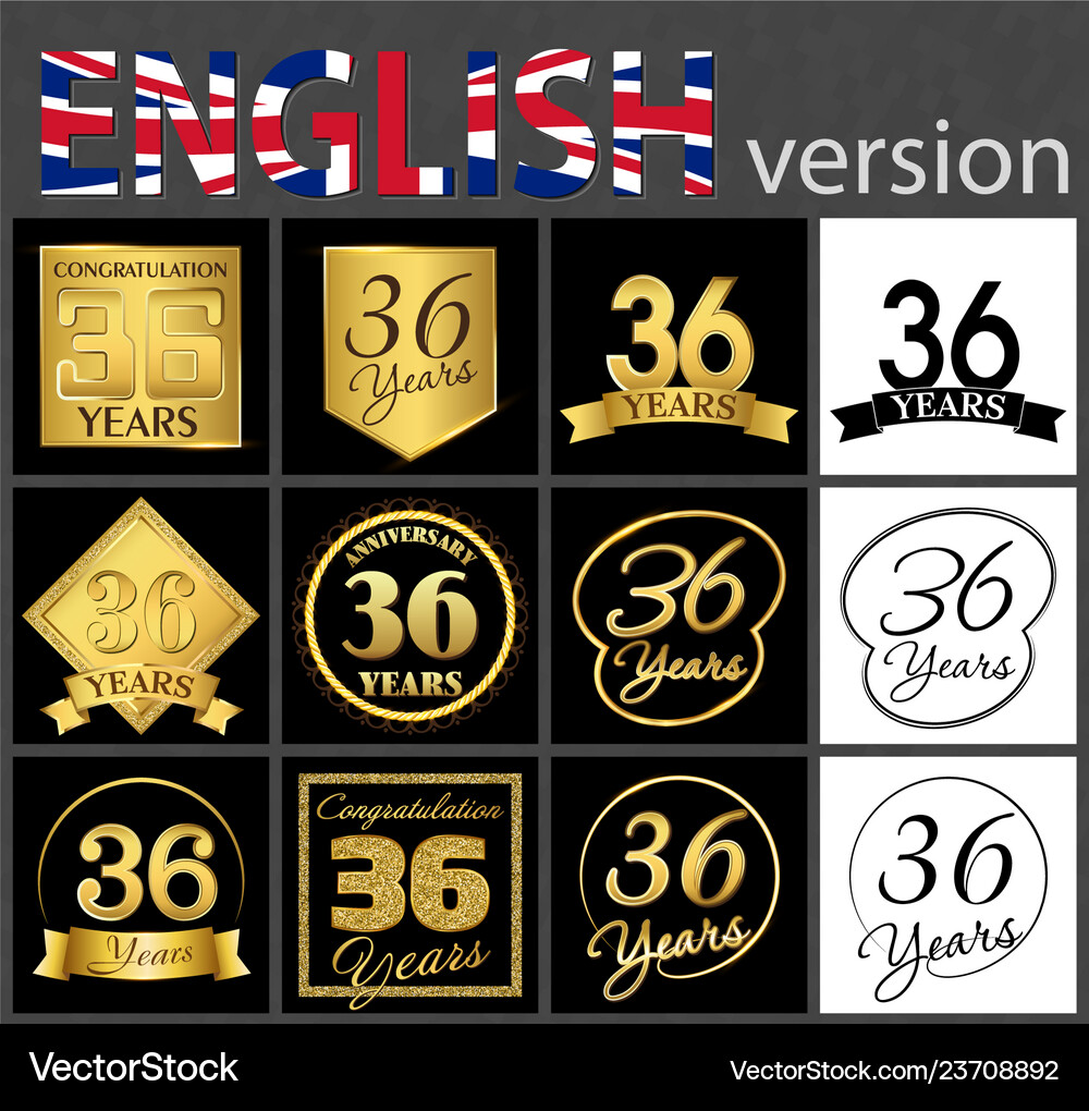 Set of number 36 templates Royalty Free Vector Image