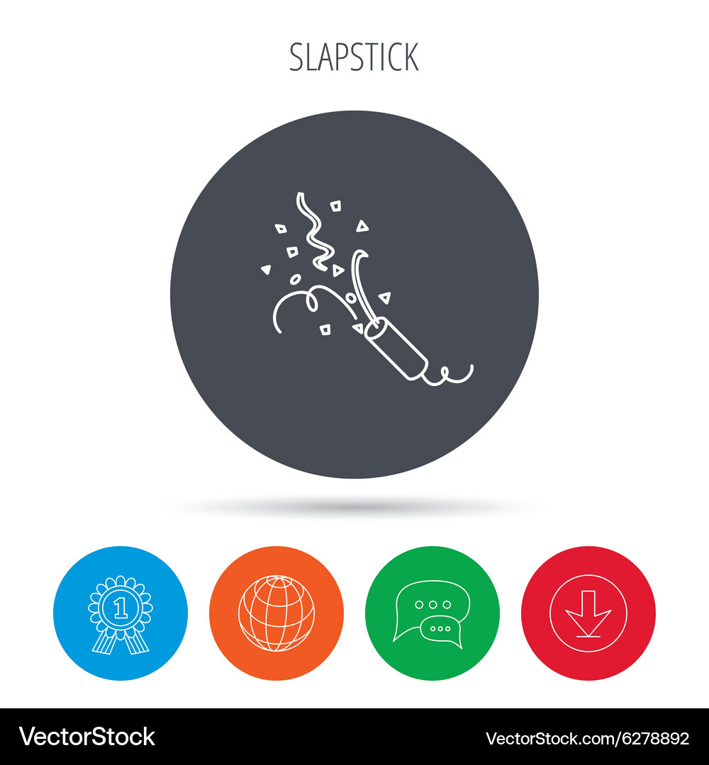 Shooting slapstick icon celebration sign Vector Image