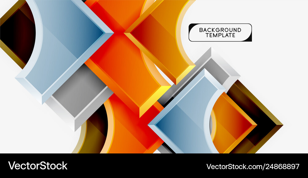 3d futuristic shapes abstract background Vector Image