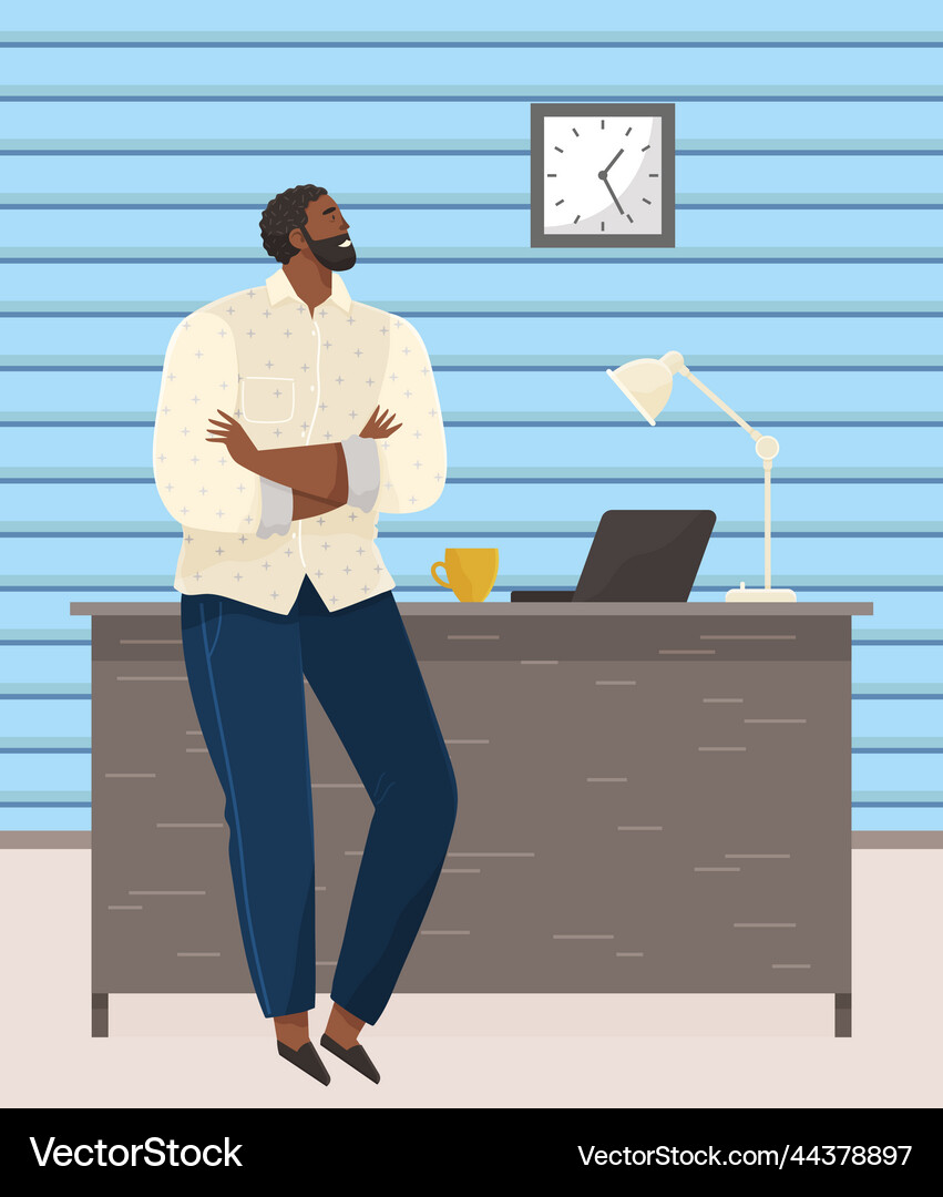 Business employees on their workspace co-worker Vector Image