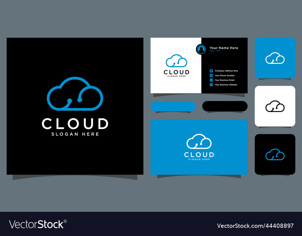 Cloud logo template design Royalty Free Vector Image