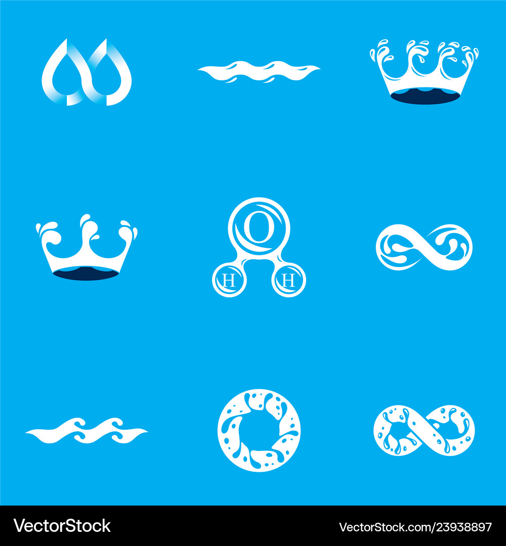 Fresh mineral water design emblems like water Vector Image