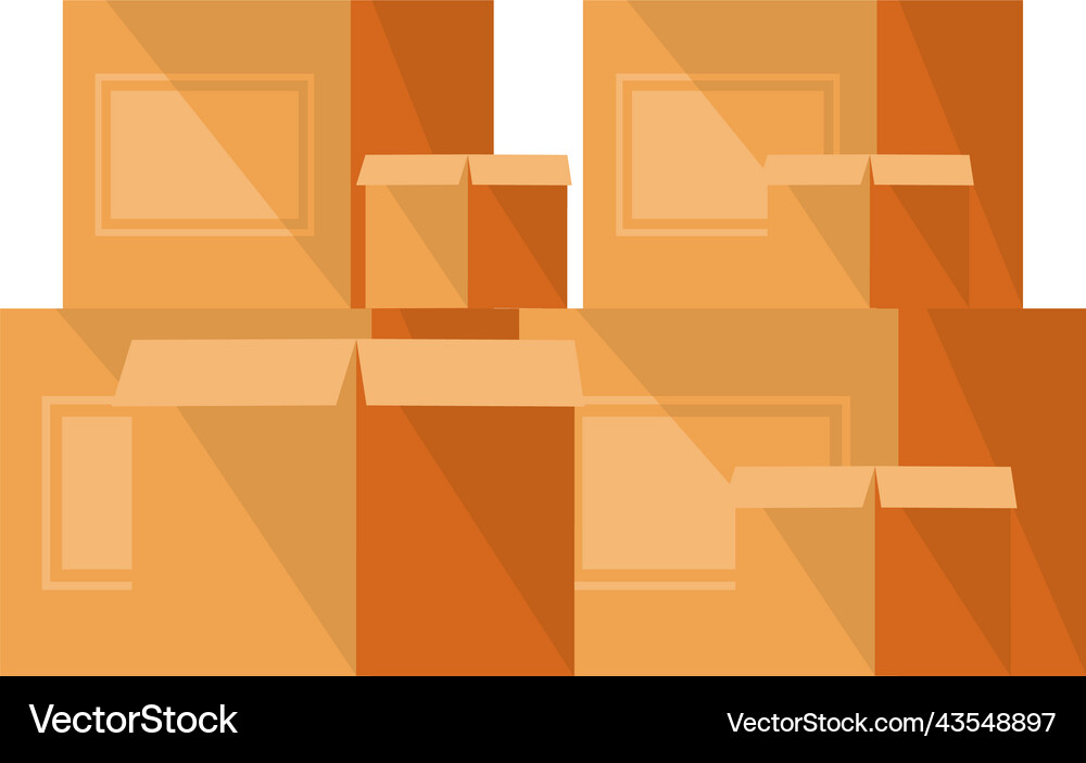 Pile of carton boxes Royalty Free Vector Image