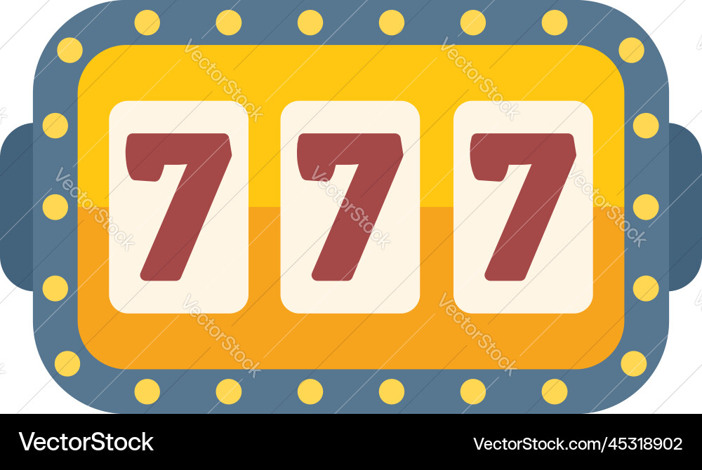 Casino slot icon flat seven machine Royalty Free Vector