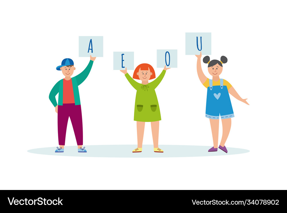 Children learn letters or sounds pronunciation Vector Image