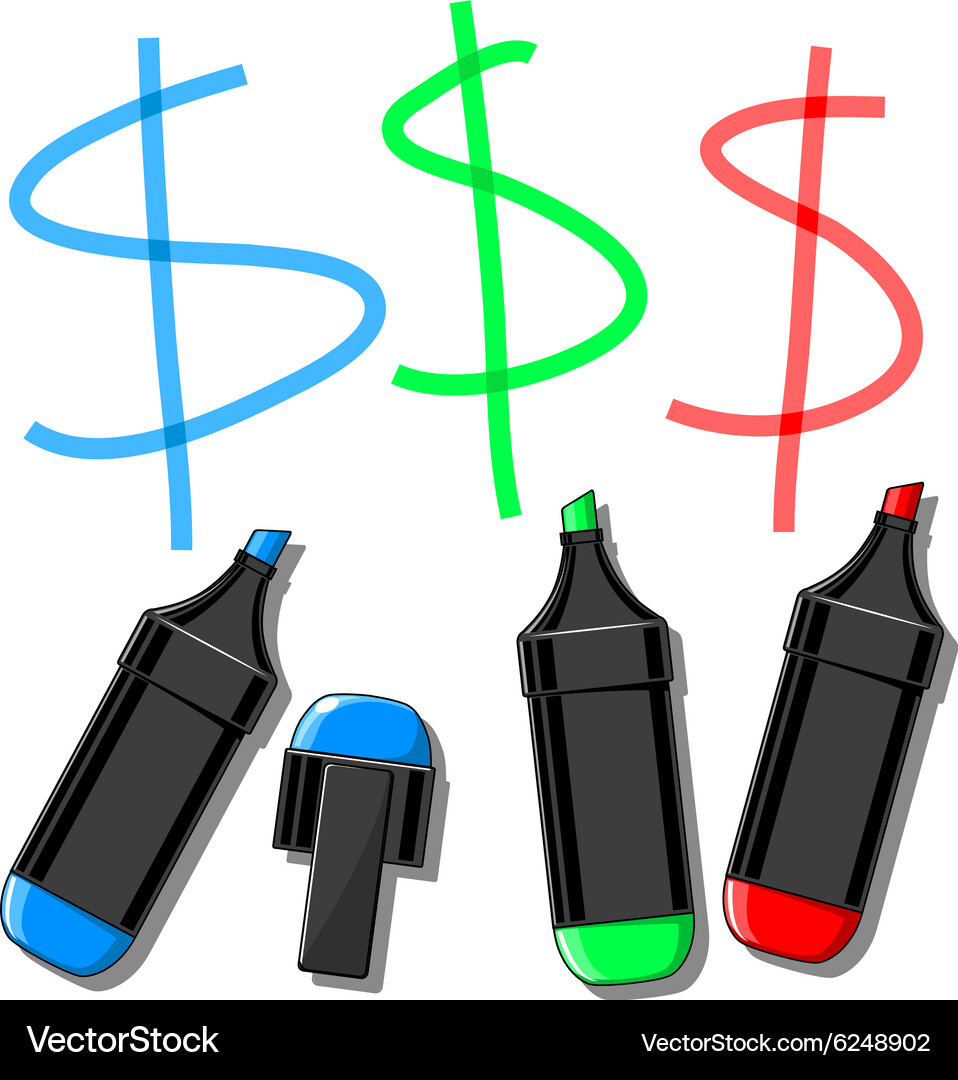 Doodle dollar Royalty Free Vector Image - VectorStock