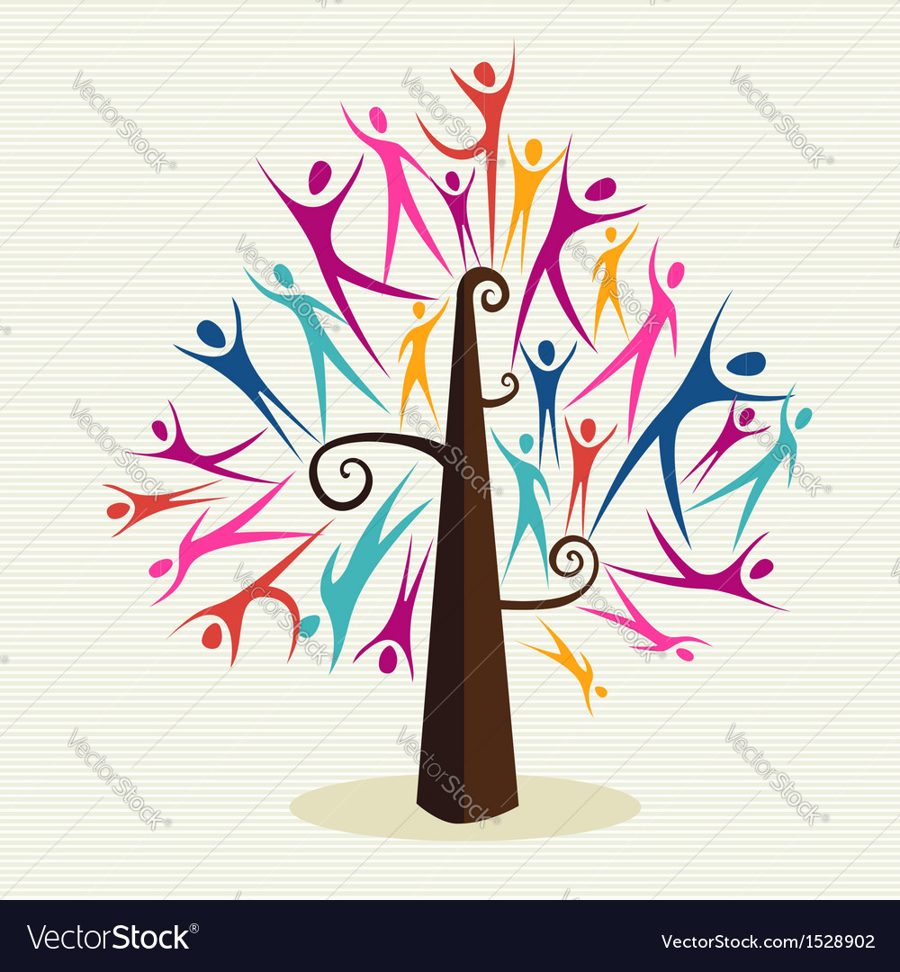 Human shapes tree Royalty Free Vector Image - VectorStock