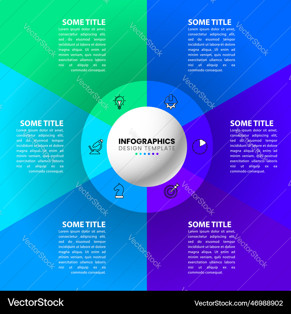 Infographic design with icons and 6 options Vector Image