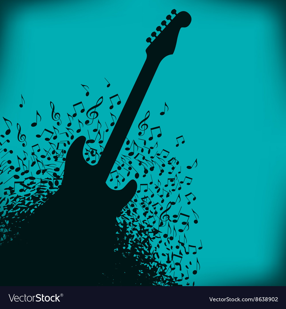 Notes guitar Royalty Free Vector Image - VectorStock
