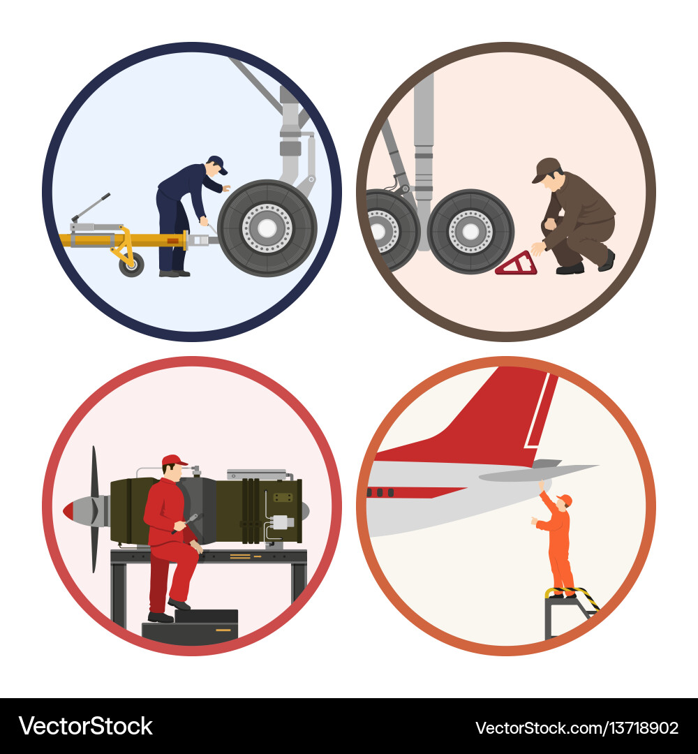 Repair and maintenance aircraft Royalty Free Vector Image