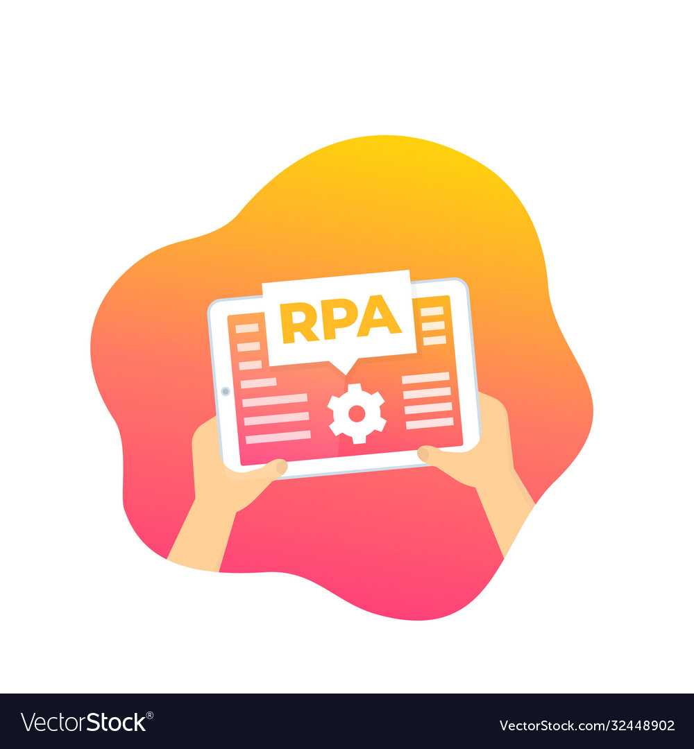Rpa robotic process automation Royalty Free Vector Image