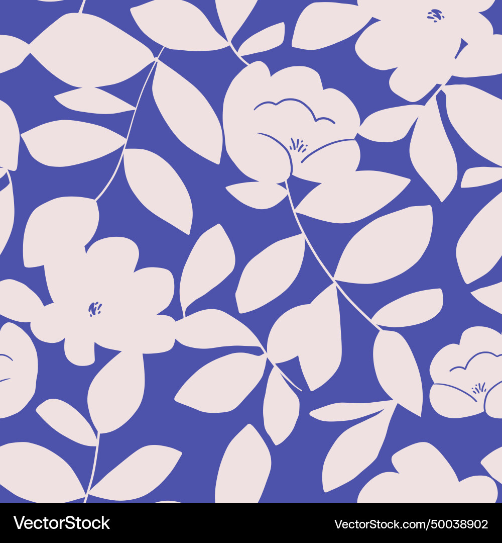 Seamless floral pattern with flowers and leaves Vector Image