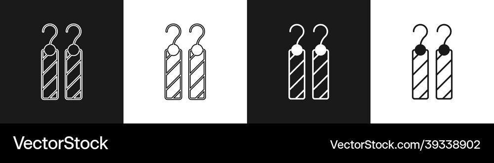 Set earrings icon isolated on black and white Vector Image