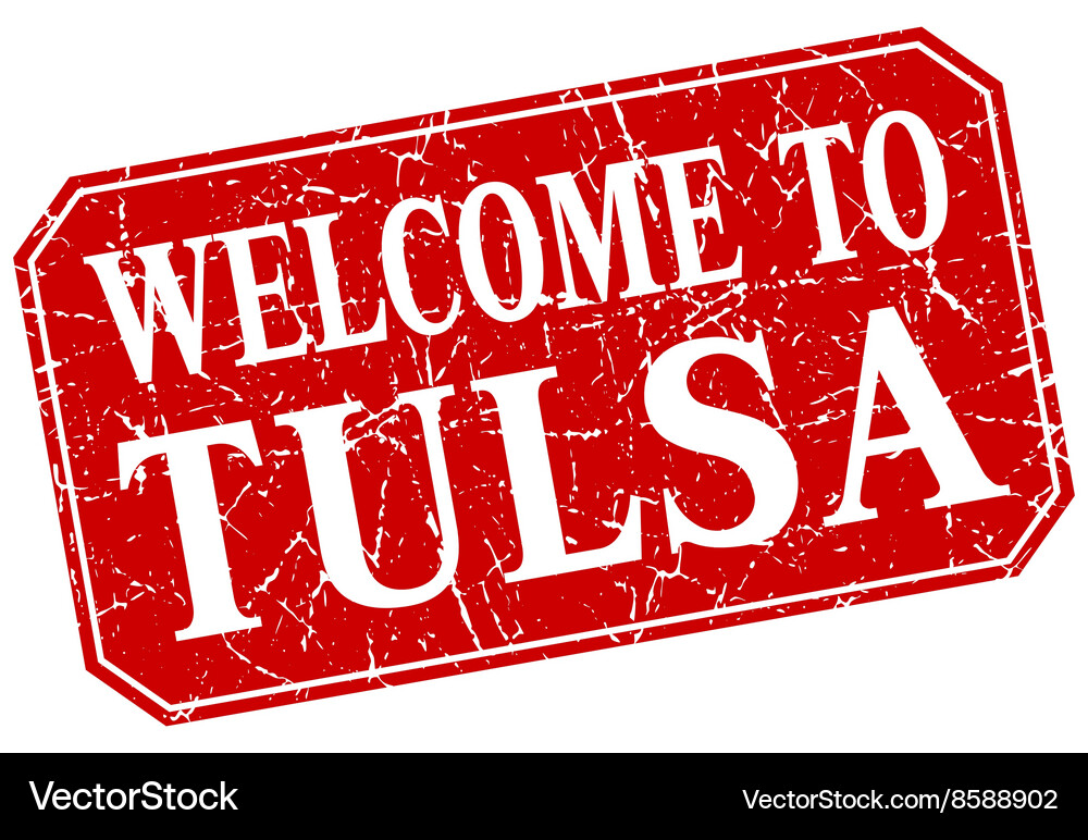 Welcome to Tulsa red square grunge stamp Vector Image