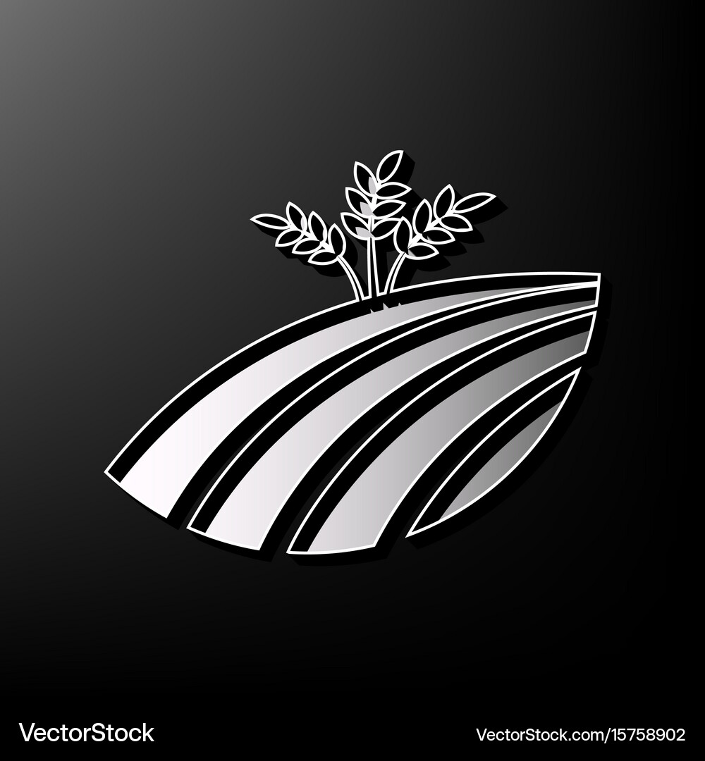 Wheat field sign gray 3d printed icon on Vector Image