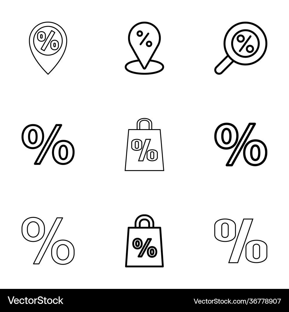 9 percent icons Royalty Free Vector Image - VectorStock