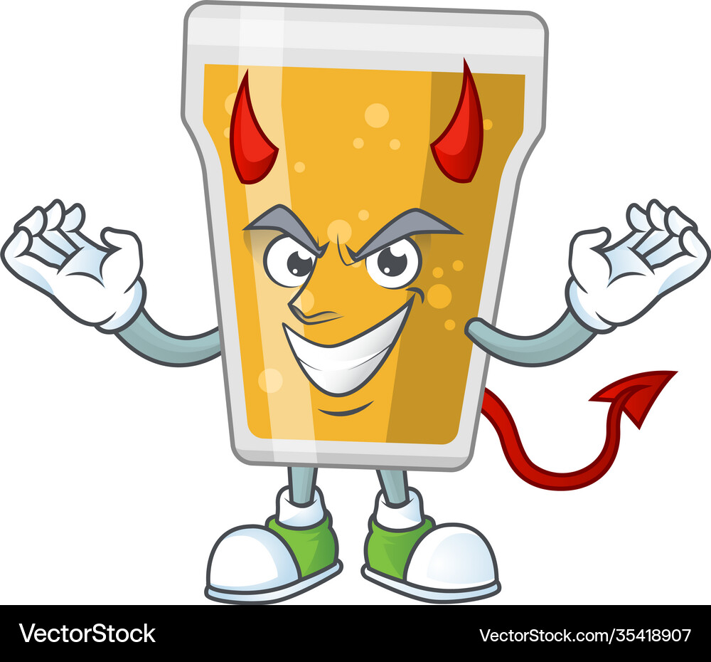 A cartoon image mug beer as a devil character Vector Image