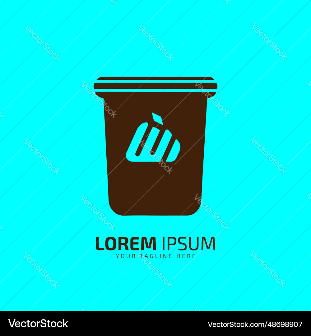 A logo of dustbin silhouette icon design Vector Image