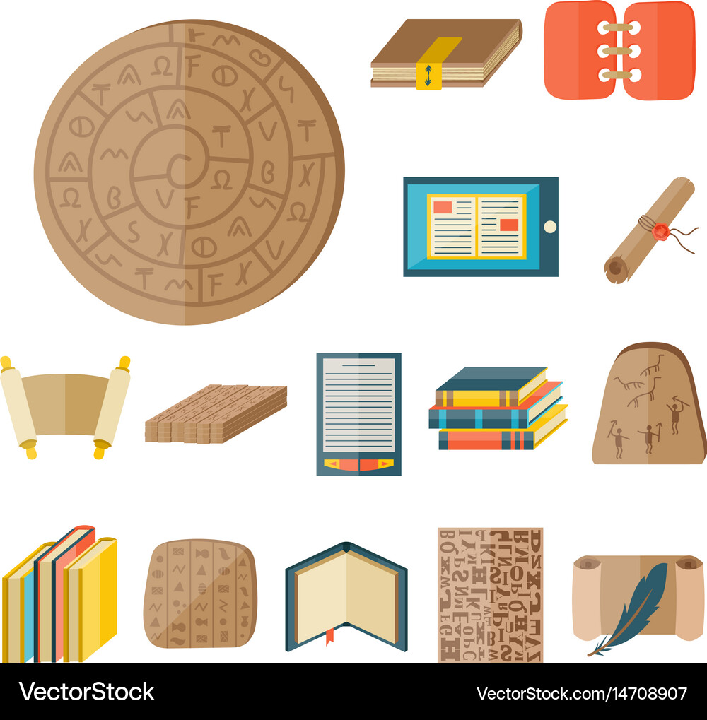 Books icons document magazine publication Vector Image