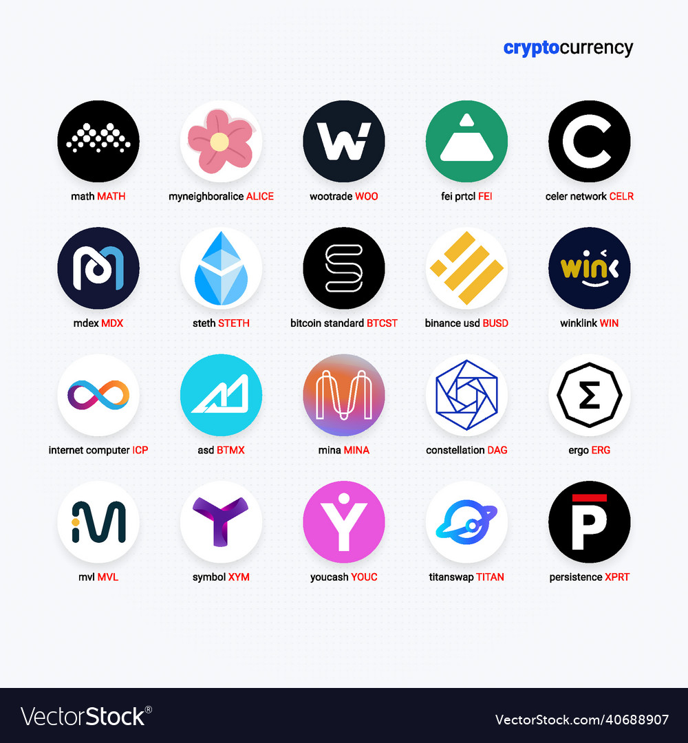 Crypto currency coins digital payment system Vector Image