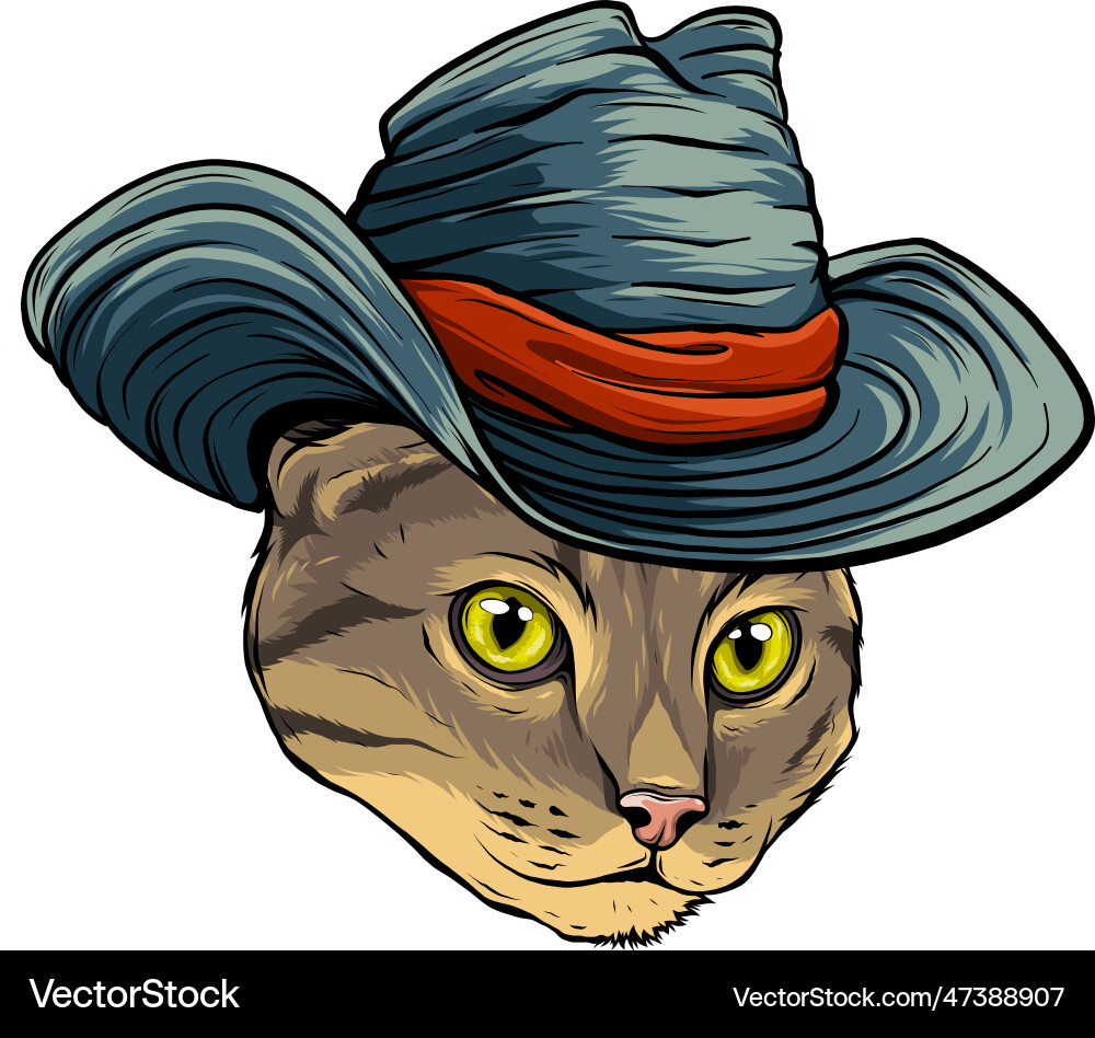 Hand draw of cat head design Royalty Free Vector Image
