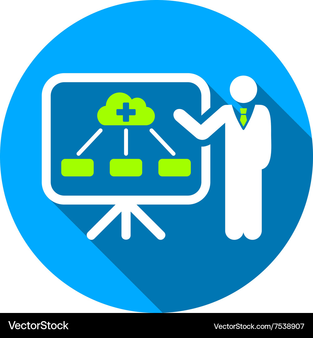Health care structure report flat round icon Vector Image