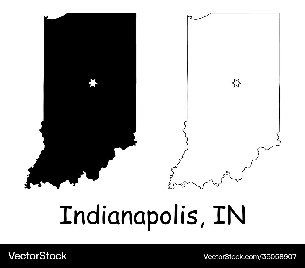 Indianapolis indiana in state border usa map Vector Image