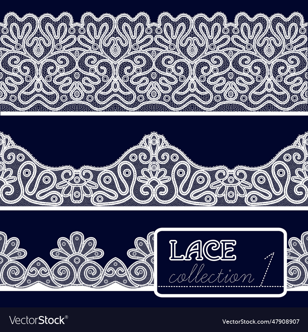 Lace patterns set lace patterns set Royalty Free Vector