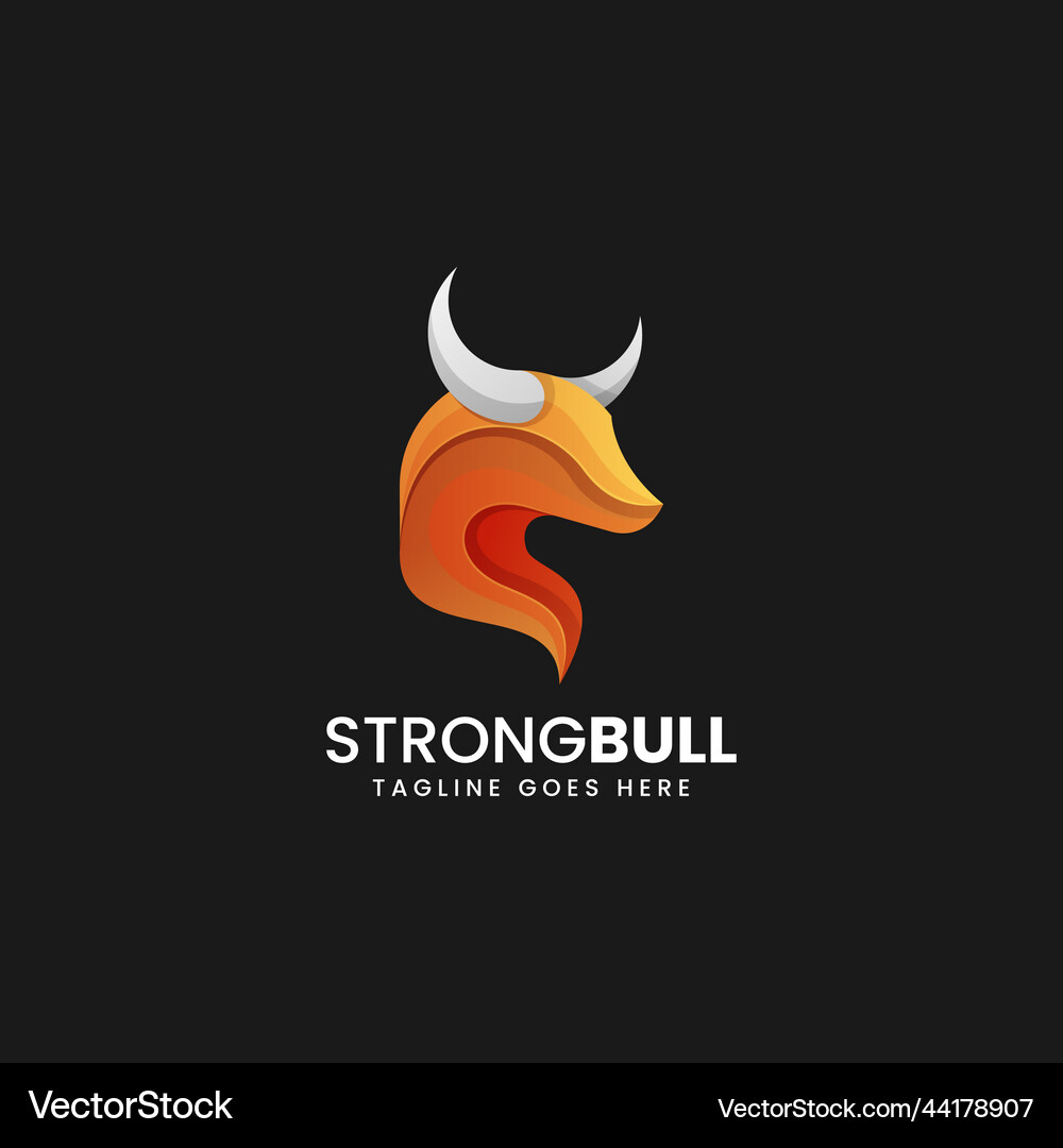 Logo strong bull gradient colorful style Vector Image