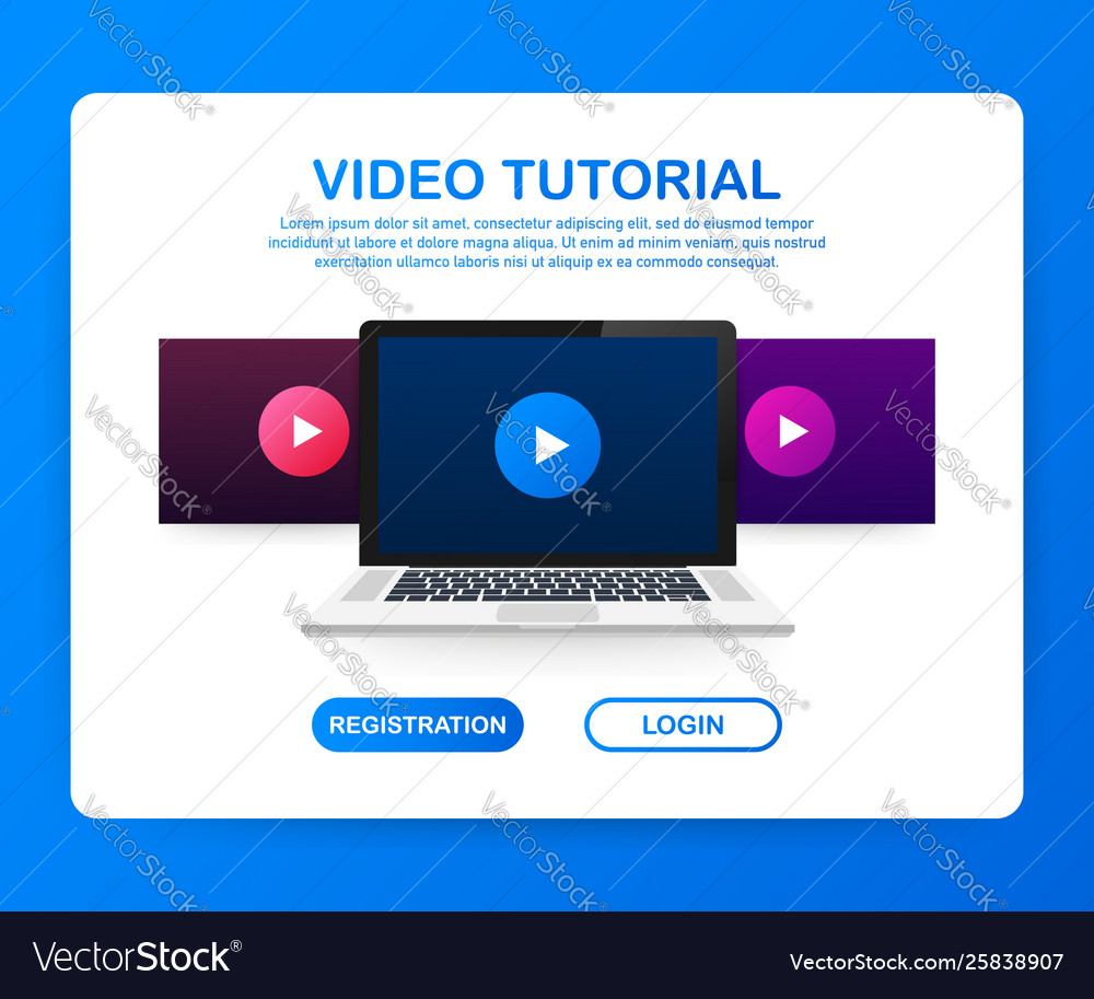 Mock-up design website flat concept video Vector Image