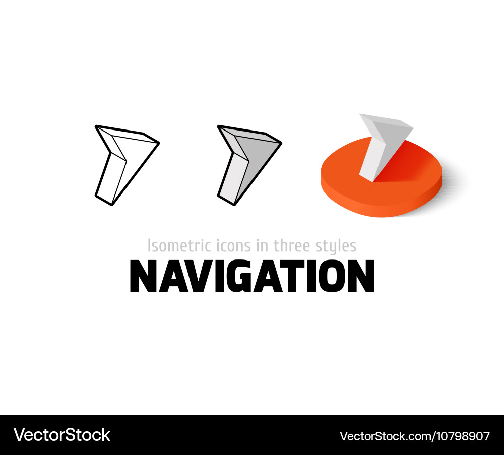 Navigation icon in different style Royalty Free Vector Image
