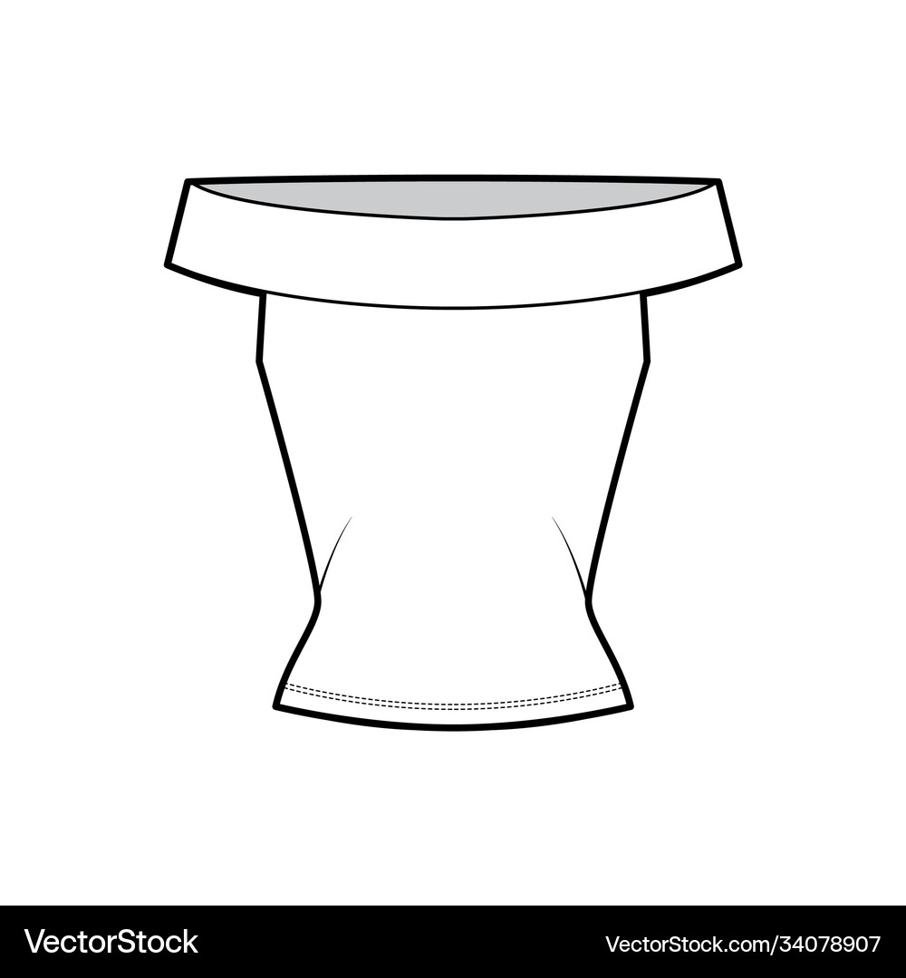 Off-the-shoulder stretch top technical fashion Vector Image
