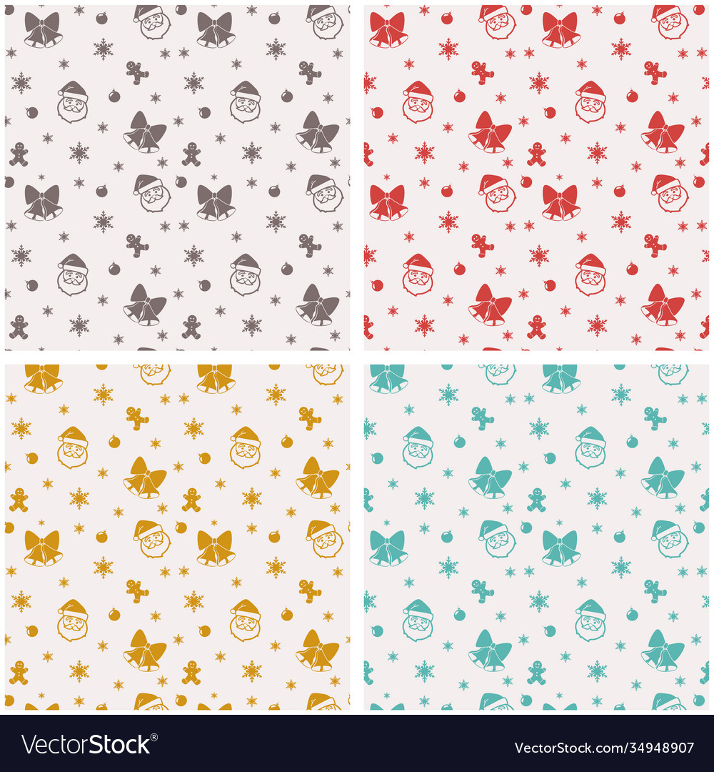 Patterns with traditional christmas symbols Vector Image
