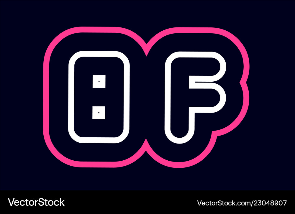 Pink white blue alphabet combination letter bf b Vector Image