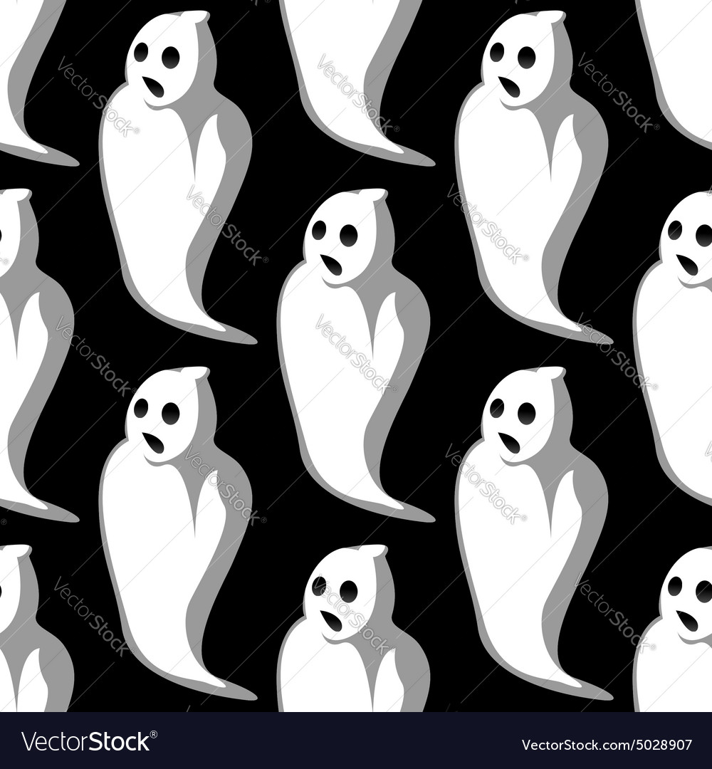 Terrifying white ghosts seamless pattern Vector Image