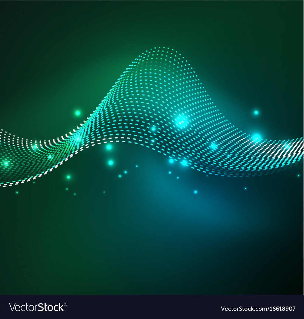 Wave particles background Royalty Free Vector Image