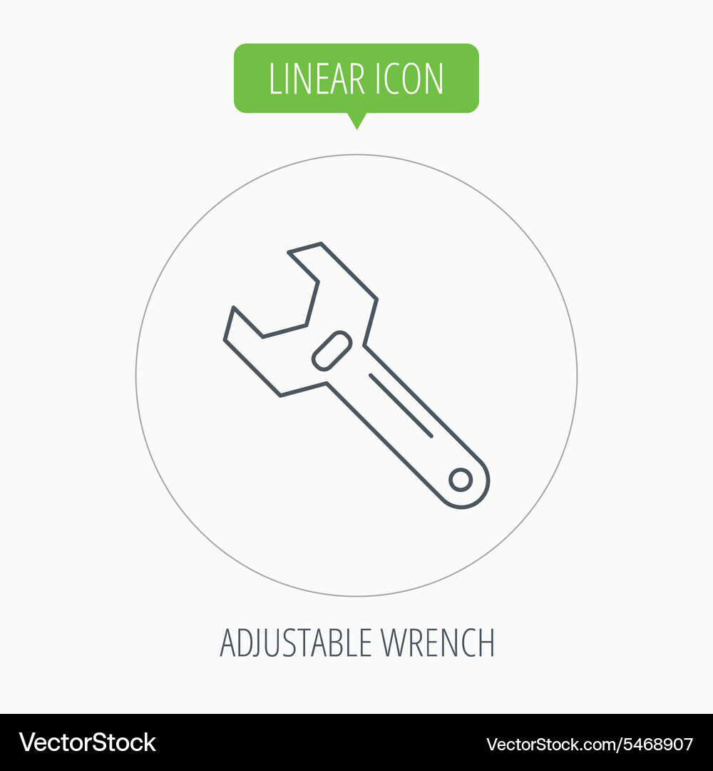 Wrench Repair Icon - Adjustable Tool Royalty Free Vector