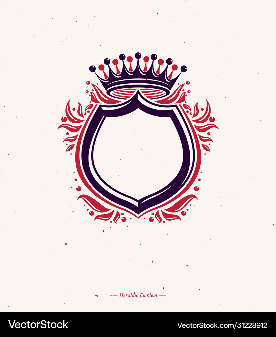 Blank heraldic design with copy space vintage Vector Image