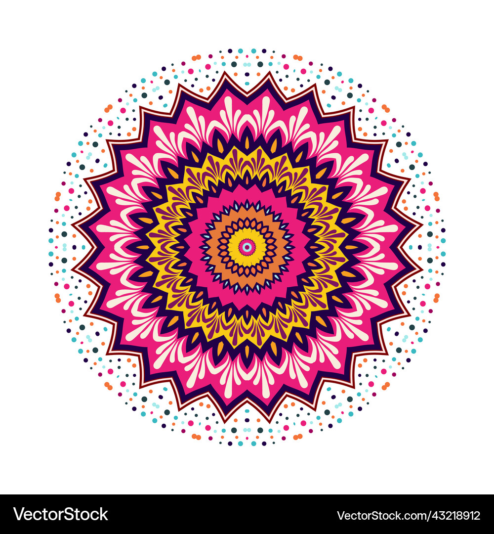 Colorful mandala design geometric Royalty Free Vector Image