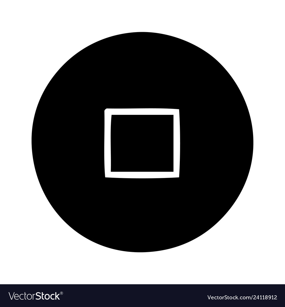 Flat symbol stop button Royalty Free Vector Image