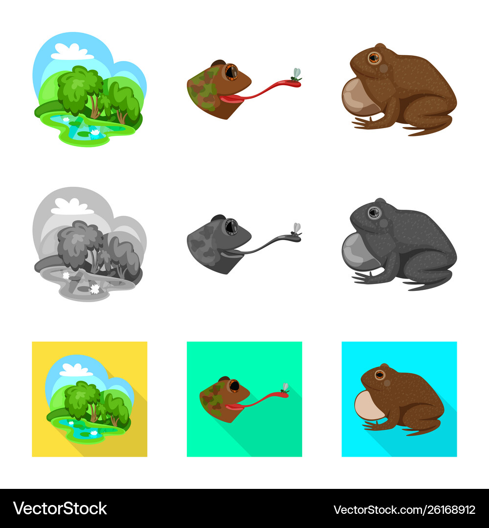 Isolated object wildlife and bog sign Royalty Free Vector
